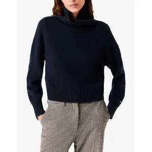 Maje High-neck Relaxed-fit Cashmere-blend Jumper