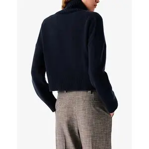 Maje High-neck Relaxed-fit Cashmere-blend Jumper