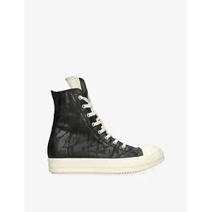 Rick Owens Hi Leather Trainers - Blk/white