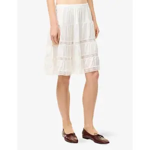 Gimaguas Cielo Lace-trim Satin Mini Skirt