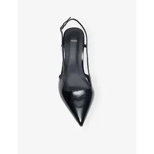 Maje Heeled Patent-leather Sling-back Pumps
