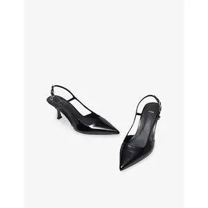Maje Heeled Patent-leather Sling-back Pumps