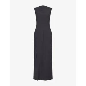 BELLE ANNA Sculptura Fitted Crepe Midi Dress - Charcoal