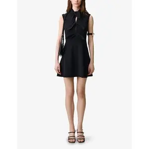 Claudie Pierlot Bow-embellished Crepe Mini Dress