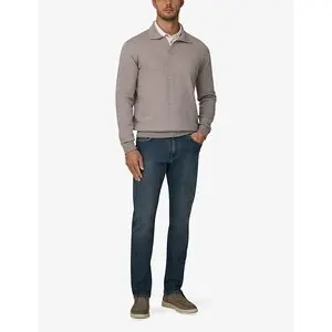Boggi Milano Open-collar Knitted Polo Shirt