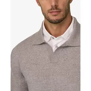 Boggi Milano Open-collar Knitted Polo Shirt
