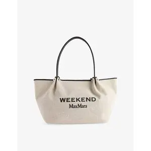 Max Mara Logo-print Cotton-canvas Tote Bag