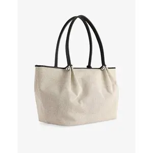 Max Mara Logo-print Cotton-canvas Tote Bag