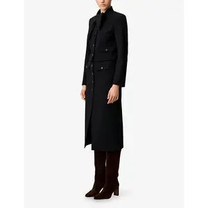 Claudie Pierlot Button-embellished Crepe Midi Skirt