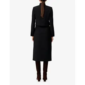 Claudie Pierlot Button-embellished Crepe Midi Skirt