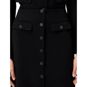 Claudie Pierlot Button-embellished Crepe Midi Skirt