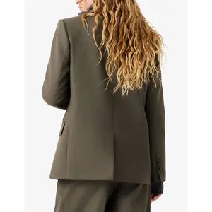Maje Chain-embellished Single-breasted Stretch Wool-blend Suit Jacket