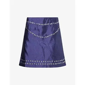 Gimaguas Claude Sequin-embellished Silk Mini Skirt - Blue