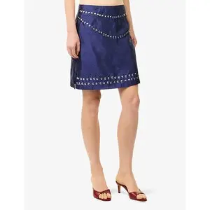 Gimaguas Claude Sequin-embellished Silk Mini Skirt