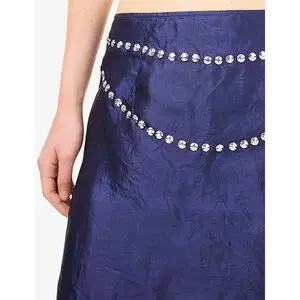 Gimaguas Claude Sequin-embellished Silk Mini Skirt