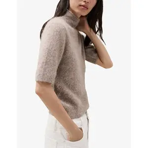 THE WHITE COMPANY High-neck Knitted Wool-blend T-shirt