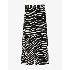 Zadig&Voltaire Pin Elasticated-waist Zebra-print Woven Trousers