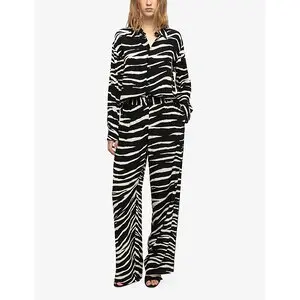 Zadig&Voltaire Pin Elasticated-waist Zebra-print Woven Trousers