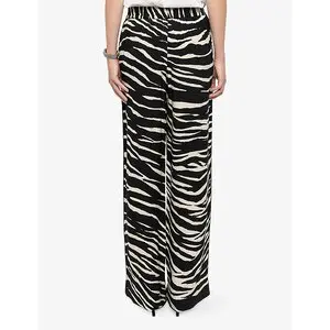 Zadig&Voltaire Pin Elasticated-waist Zebra-print Woven Trousers