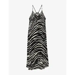 Zadig&Voltaire Risty Lace-trim Woven Midi Dress