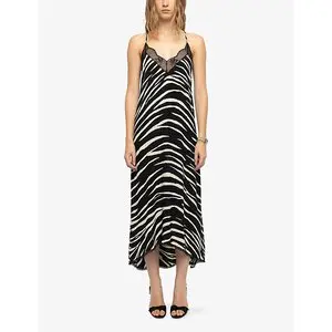 Zadig&Voltaire Risty Lace-trim Woven Midi Dress