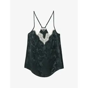 Zadig&Voltaire Cespa V-neck Jacquard-print Silk Cami