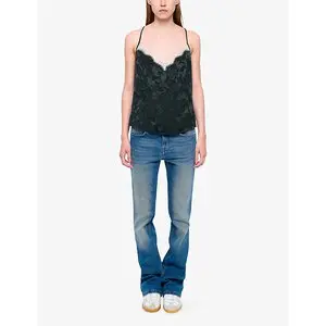 Zadig&Voltaire Cespa V-neck Jacquard-print Silk Cami