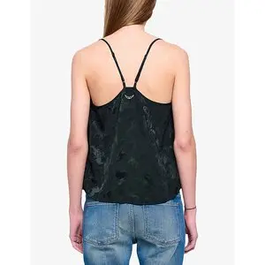 Zadig&Voltaire Cespa V-neck Jacquard-print Silk Cami