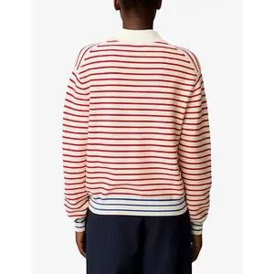 Claudie Pierlot Striped Polo-neck Knitted Jumper