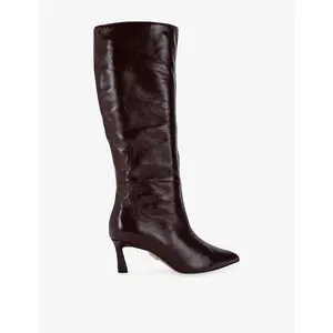 Steve Madden Lavan Leather Heeled Knee-high Boots - Wine
