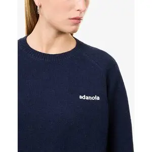 ADANOLA Embroidered-logo Oversize Cotton-knit Jumper
