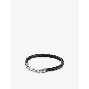 NINETWOFIVE Rasil Braided Sterling- And Leather Bracelet - Silver