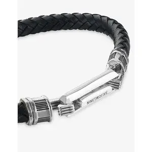 NINETWOFIVE Rasil Braided Sterling- And Leather Bracelet