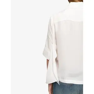 Zadig&Voltaire Telmy Brand-embroidered Short-sleeve Silk Shirt