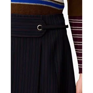Claudie Pierlot Wrap Belted-waist Stretch-woven Mini Skirt