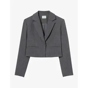 Claudie Pierlot Cropped Wool Jacket - Mottled Grey