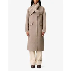 Claudie Pierlot Removable-scarf Wool-blend Coat