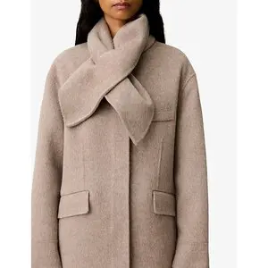 Claudie Pierlot Removable-scarf Wool-blend Coat