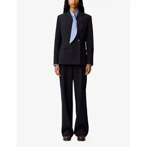 Claudie Pierlot Striped Tailored-collar Stretch-woven Jacket