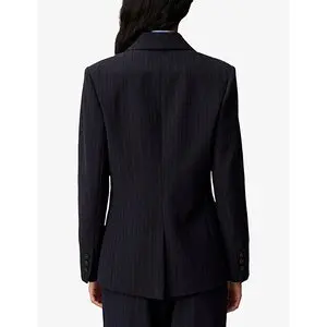 Claudie Pierlot Striped Tailored-collar Stretch-woven Jacket