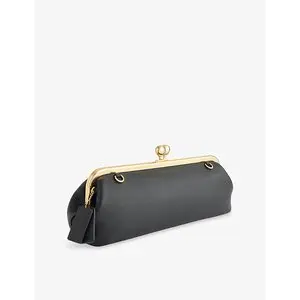 COACH Kisslock Frame 30 Leather Handbag - Black