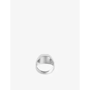NINETWOFIVE Naim Sterling- And Onyx Signet Ring