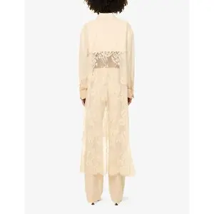 Zimmermann Valiant Longline Lace-trim Wool Shirt