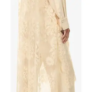 Zimmermann Valiant Longline Lace-trim Wool Shirt