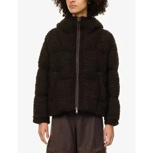 Moncler Cristallin Hooded Bouclé Wool-blend Down Jacket
