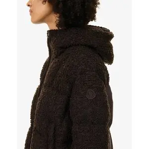 Moncler Cristallin Hooded Bouclé Wool-blend Down Jacket