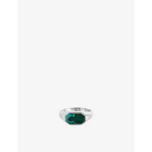 NINETWOFIVE Zariq Sterling- And Chrysocolla Ring - Silver