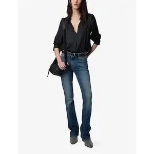 Zadig&Voltaire Tink Open-collar Satin Blouse - Noir