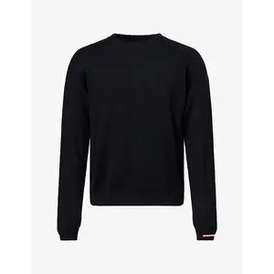 Moncler Striped-trim Wool Jumper - Black