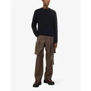 Moncler Striped-trim Wool Jumper - Black
